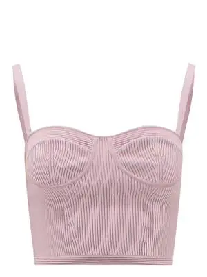Alexander McQueen Ribbed Fabric Top - Pink