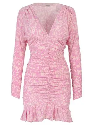 Isabel Marant Stretch Silk Printed Dress - Pink