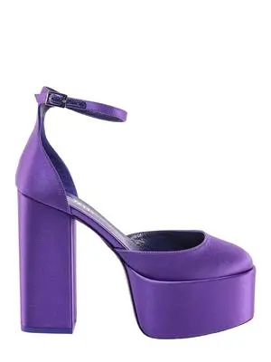 Paris Texas PARIS TEXAS Satin Platform High Heel Mary Janes Viola