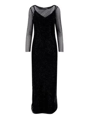 Max Mara Embroidered Mesh Dress - Black