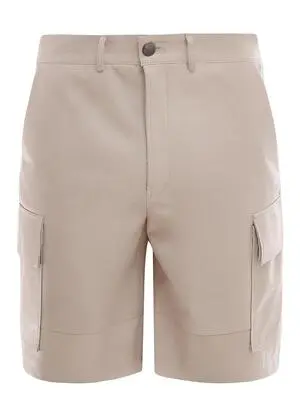 DFOUR Leather Bermuda Shorts - Beige