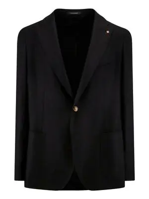 Tagliatore Virgin Wool And Cashmere Blazer - Black