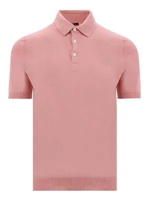 NUGNES 1920 Regular Fit Cotton Polo Shirt - Pink