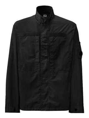 C.P. COMPANY Flat Nylon Jacket With Logo Detail - Black
