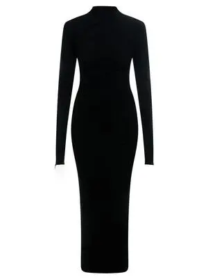 Balenciaga Spiral Viscose Dress - Black