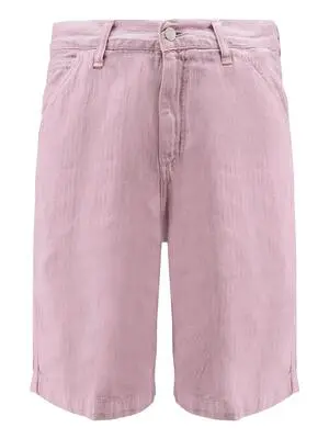 Carhartt Work In Progress Cooper Herringbone Cotton And Linen Shorts - Pink