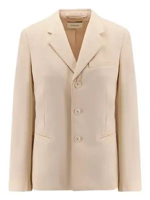 LEMAIRE Single-breasted Wool And Viscose Blazer - Beige