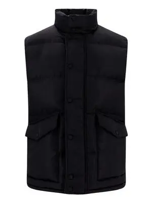 Alexander McQueen Padded And Quilted Nylon Vest With Graffiti Print - Black