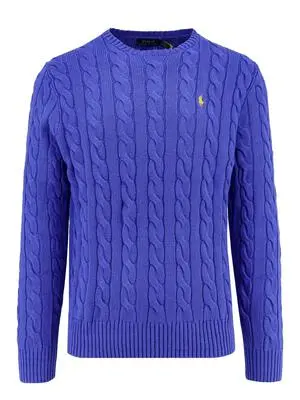 Polo Ralph Lauren Cable Knit Sweater With Embroidery - Blue