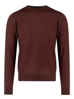 NUGNES 1920 Basic Wool Sweater - Brown
