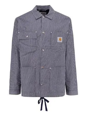 Carhartt Work In Progress CARHARTT WIP Notus Striped Cotton Coach Jacket Blue