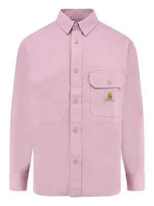 Carhartt Work In Progress Cotton Shirt With Logo Patch - Pink