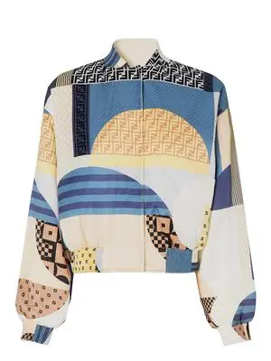 FENDI Reversible Patchwork Silk Bomber