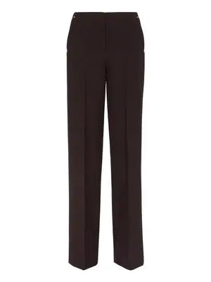 Fendi Virgin Wool Tailored Trousers With Ff Metal Details - Black