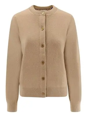 Burberry Clara Cashmere Blend Cardigan - Beige