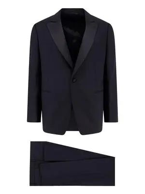 LARDINI Virgin Wool Tuxedo - Black