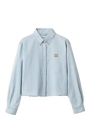 Miu Miu Striped Chambray Shirt - Sapphire Blue