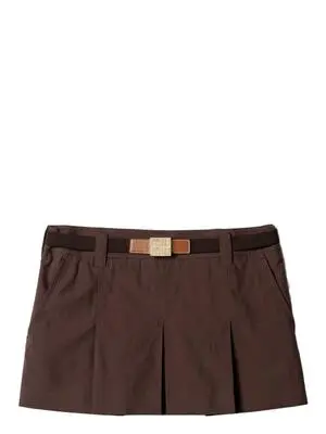 Miu Miu Panama Cotton Mini Skirt - Cocoa Brown