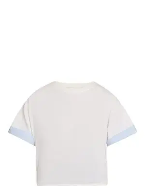 Simkhai Sutton Short-Sleeve Combo Top White