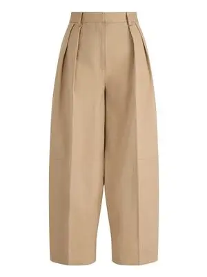 Altuzarra Dash Pleated Wide-leg Ankle Pants - Sepia