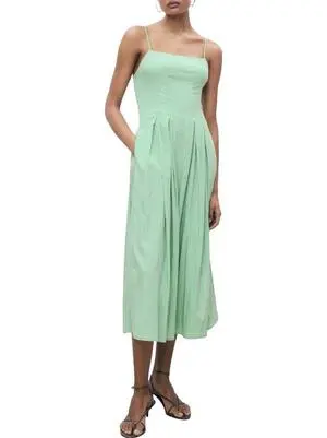 MANGO Pleated Midi Dress