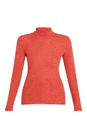 Gabriela Hearst Aldon Ribbed Cashmere Turtleneck Sweater - Antelope Orange