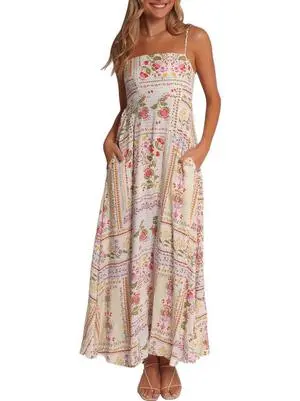 PETAL & PUP Mireille Maxi Sundress - White Multi Floral