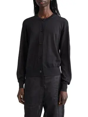 JIL SANDER Merino Wool Cardigan - Black