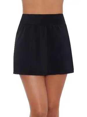 TRIMSHAPER Mid-rise Swim Skort - Black