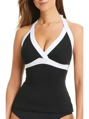 ROD BEATTIE Halter Neck Tankini Top Black
