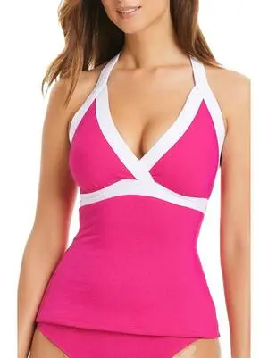 ROD BEATTIE Halter Neck Tankini Top Pink Punch