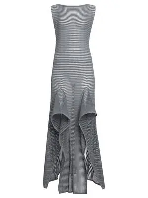 Alaïa Ladder-stitched Knit Midi Dress - Grey
