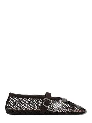 Alaïa Fishnet Ballet Flats - Brown