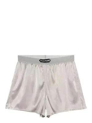 TOM FORD Logo Waistband Shorts - Grey