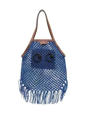 ANYA HINDMARCH Tote Bag With Fringe Detailing - Blue