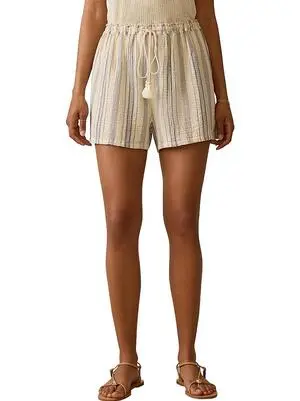Faherty Brand Dune Gauze Drawstring Shorts - Aqua Sea Stripe