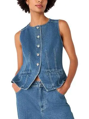 Whistles Slim Fit Waistcoat - Denim