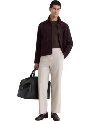 REISS Reiss Found Slim Fit Stretch Drawstring Trousers Stone