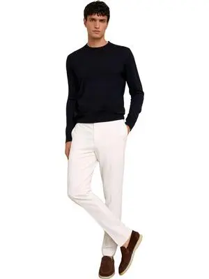 REISS Found Slim Fit Stretch Drawstring Trousers - White