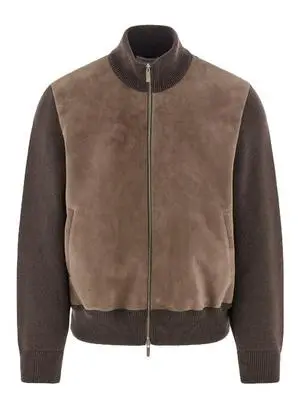 FERRAGAMO Blouson With Leather Inserts - Red
