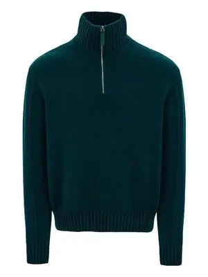 FERRAGAMO High Neck Cashmere Pullover - Metallic