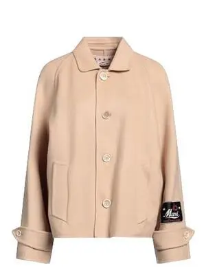 Marni Coat In Virgin Wool, Cashmere And Polyamide - Beige