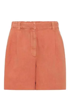 Brunello Cucinelli Pleated Shorts - Orange
