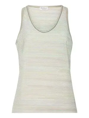 Brunello Cucinelli Striped Tank Top - Neutrals