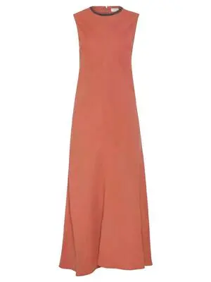 Brunello Cucinelli Monili Chain-detail Midi Dress - Orange