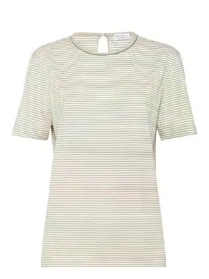 Brunello Cucinelli Striped T-shirt - Neutrals