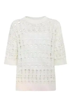 Brunello Cucinelli Open-knit Sweater - White