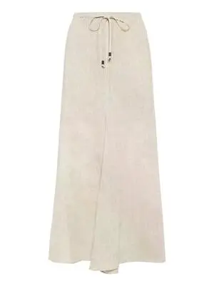 Brunello Cucinelli Linen Maxi Skirt - Neutrals