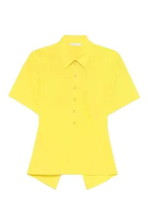Patrizia Pepe Open-back Polo Top - Yellow