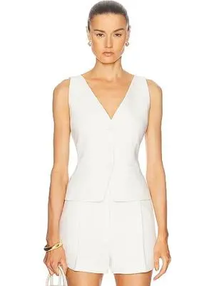 L'academie Nomiko Sleeveless Button-up Top - Ivory